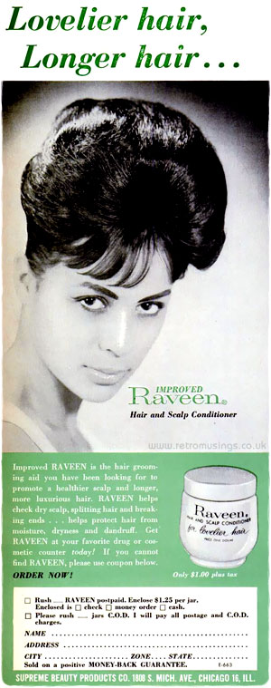 Raveen ~ Hair Care Adverts [1960-1974] | Retro Musings